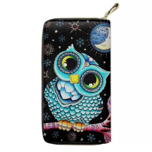 biyejit owl print women travel wallet long coin purse clutch cell phone case gift for girls