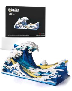 nifeliz home the great wave building block set. assembly construction toy, display for home. educational diy building block assembly construction toy, gift for adults and teens, new 2023(1830 pcs)