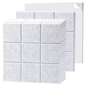 gotiling acoustic panels self-adhesive felt decorative soundproofing panel tiles, high density sound absorbing panels 9 grids pin board, acoustic treatment for home & offices, 6 pack, light grey