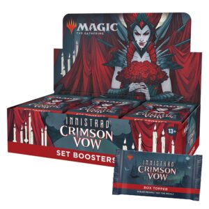 magic: the gathering innistrad: crimson vow set booster box | 30 packs + dracula box topper (361 magic cards)