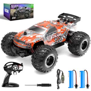 bezgar tm202 toy grade 1:20 scale remote control car,2wd top speed 15 km/h electric toy off road 2.4ghz rc monster vehicle truck crawler with 2 rechargeable batteries for boys kids and adults