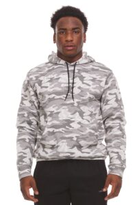 spalding men's competition 2.0 kangaroo pocket hoody, mens pullover hoodie sweatshirt - white camo, medium