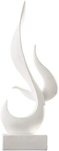 joylern resin art statue minimalist figurines abstract sculpture desk table sculpture ornaments for home bedroom living room garden office - white