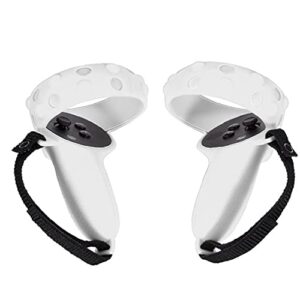 vr controller cover compatible with oculus quest 2 protective ring cover silicone handle cover grip cap for headphones white 1 pair game component