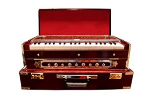 non scale changer harmonium lydnsc-1 concert folding auto push mohonlal delux double reed 9stopper 3 1/2 octaves burma teak wood brass work 7 part blow with padding bag buy only from lydian