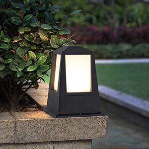 zmy modern industrial minimalism pole lantern outdoor waterproof rust-proof column lamp villa fence garden door post lighting courtyard home pillar light pathway illumination e27 edison