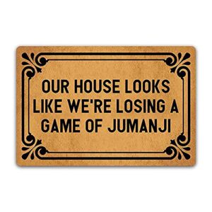 luckychu our house looks like we're losing a game of jumanji funny floor mat rug non-slip entrance indoor outdoor bathroom kitchen home doormat rubber 23.6 by 15.7 inch