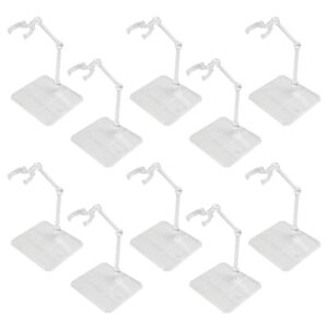 xinmeiwen 10pcs action figure stand kits flexible action base holder for gundam action figures diy model kits (white)