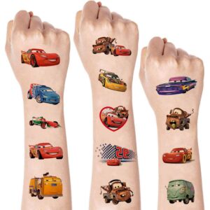 8 sheets car tattoos for kids, race car party supplies truck party favors for kids boys girls truck car birthday party decorations racing car party favors gifts temporary tattoos stickers