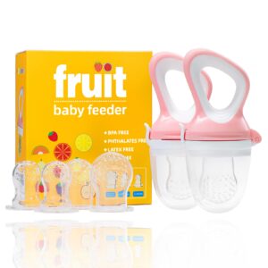 baby food fruit feeder pacifier teething toys teether （2pcak） - relief teething includes all the sizes pouches food feeder pacifier 6 different silicone nipple