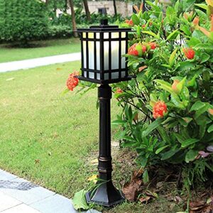 zmy classical industrial outdoor post lights vintage waterproof retro glass lampshades column lamps aluminum street garden home villa park pillar lights