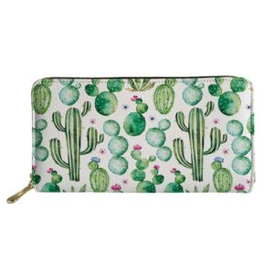 freewander green cactus flower wallet handbag clutch bag women purse money manager plenty of room gift for wife