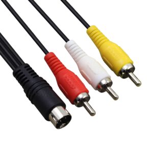 1.8m composite 3rca audio video av connection cord cable for sega genesis 2 or 3