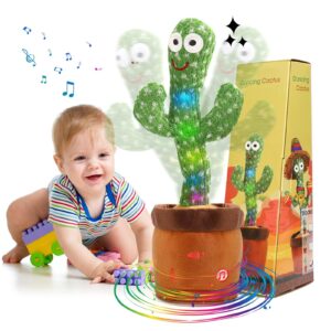 miaodam volume adjustable dancing cactus, colorful glowing talking cactus toy, repeating what you say cactus toys singing 120 songs cactus plush eletronic baby toys funny creative kids toy