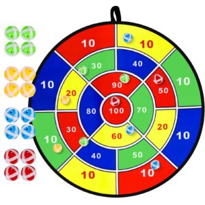 kids dart board game set-29 inchs, board games with 16 stick balls, summer indoor outdoor toys games for kids ages 4-8, birthday party games yard toys for kids ages 3 4 5 6 7 8 9 10 11