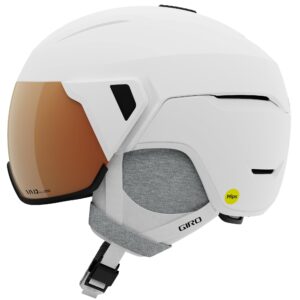 giro aria spherical mips ski helmet - snowboarding helmet for women with integrated visor - matte white - m (55.5-59cm)