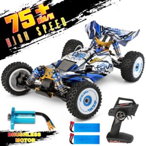 high speed hobby remote control car, 75+ km/h rtr brushless motor 1:12 scale wltoys 124017 fast rc cars for adults kids,all terrain truck,4wd off road buggy with 2 batteries racing car gifts for boys