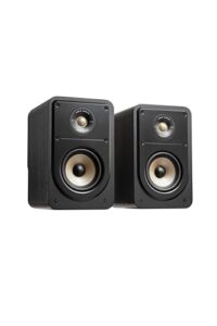 polk signature elite es15 bookshelf speaker - hi-res audio certified, dolby atmos & dts:x compatible, 1" tweeter & 5.25" woofer, power port technology for effortless bass (pair, stunning black)