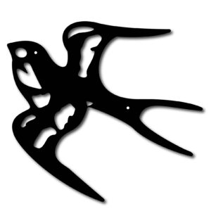 creatcabin love swallows garden sign metal wall decor tree art metal bird wall art signs black hanging for christmas halloween home decoration indoor outdoor garden aesthetic bedroom 10x9inch