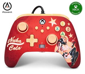 powera enhanced wired controller for xbox series x|s - fallout: nuka cola, detachable 10ft usb-c cable, mappable buttons and rumble motors, officially licensed for xbox