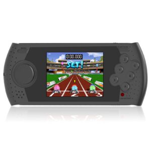 handheld games for kids 16 bit retro video game player built-in 230 hd games 3” tft screen rechargeable electronic games support headphone for best gift (black)