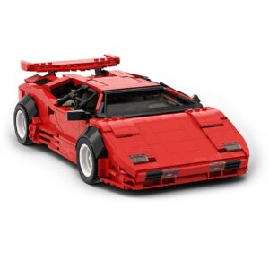 vonado supercar lp5000 qv building block set, race car building kit and engineering toys, building project for adults collectible models, creative gifts for kids and adults(1308pcs, red)