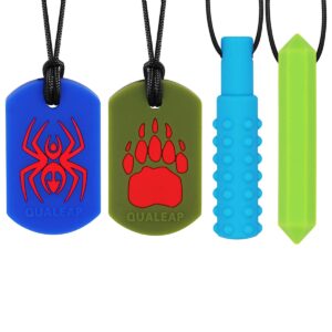 xtra tough (xt) chew necklace for kids boys - silicone chew pendant jewelry for autism, adhd, baby nursing or special needs - chewing necklace