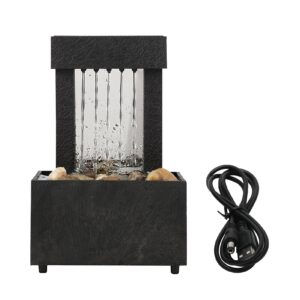 tabletop fountains, indoor water fountain with led lights-zen garden for desk waterfall tabletop fountain for office and home décor, with stone wall and soothing sound(1)