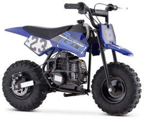 gbmoto blue 50cc kids dirt bike, kids pit bike, 2-stroke gas dirt bike