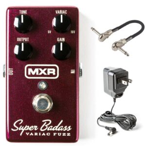 briskdrop mxr m236 super badass variac fuzz pedal bundle with dunlop ecb003 power supply and mxr patch cable