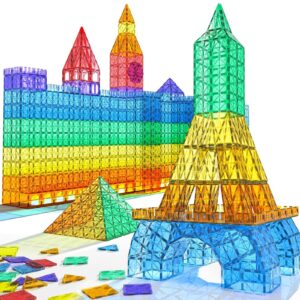 ludilo 146pcs magnetic tiles building blocks set for kids magnetic blocks magnet tiles building toys 3d clear magnetic toys preschool learning stem toys for 4 5 6 7 8 9 year old girls boys xmas gifts