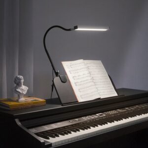 bolowei led grand piano lamp - portable piano light with clip-on music stand light,aluminum, modern design, 3 color temperatures, rotated lamp cap & onekey dimming 10w