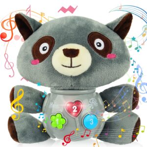 vanmor plush racoon baby toys - newborn baby musical toys for baby 0 to 36 months - stuffed animal light up baby toys for infants babies boys & girls toddlers 0 3 6 9 12 month