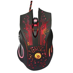 wired gaming mouse ergonomic optical rgb backlit usb mice 6 buttons with scroll wheel for computers and laptops