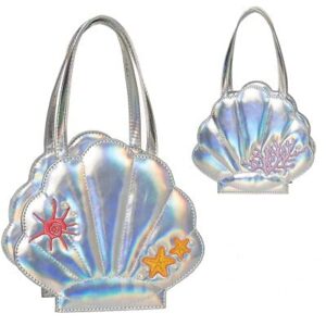 lost queen women's ariel iridescent shell pearl handbag mermaid crossbody purse