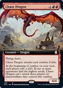 magic: the gathering - chaos dragon (299) - extended art - forgotten realms commander