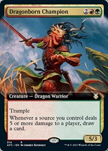 magic: the gathering - dragonborn champion (314) - extended art - forgotten realms commander