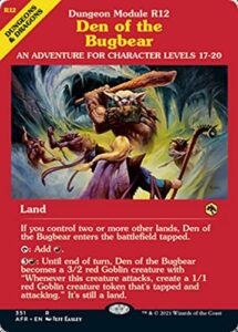 magic: the gathering - den of the bugbear (351) - showcase (dungeon module cover) - adventures in the forgotten realms