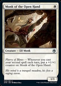 magic: the gathering - monk of the open hand (025) - foil - adventures in the forgotten realms