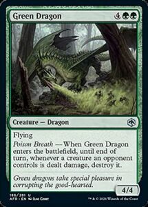 magic: the gathering - green dragon (186) - foil - adventures in the forgotten realms