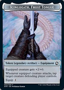 magic: the gathering - icingdeath, frost tongue token (002) - adventures in the forgotten realms