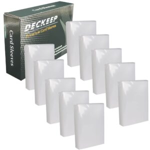 deckeep 500 count premium thick card sleeves, 66 x 91 mm clear standard card protectors for collectibles trading cards and sports cards