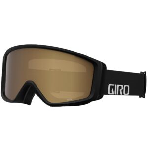 giro index 2.0 otg ski goggles - snowboard goggles for men, women & youth - black wordmark strap with amber rose lens