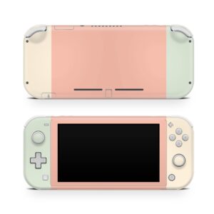 tacky design classic solid color decal skin compatible with nintendo switch lite skin wrap, orange color blocking skin for nintendo switch lite stickers, premium vinyl 3m full wrap cover decal.