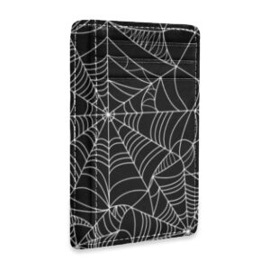 susiyo white spider web slim minimalist wallets rfid blocking card wallets pu leather front pocket wallets for men and women