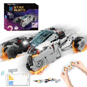 stem toys building toys rc car building kit, 4wd remote control car building kits for boys and girls 8-12 years old, rechargeable toy building sets rc&app control model car kits gift (467 pcs)