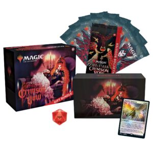 magic: the gathering innistrad: crimson vow gift bundle | 8 set boosters | 1 collector booster | accessories