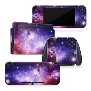 tacky design galaxy skin compatible with nintendo switch skin wrap cover, planets skin for nintendo switch stickers, premium vinyl 3m full wrap decal