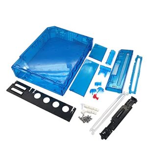 new replacement full housing shell cover case with buttons sticker accessories for wii console-transparent blue