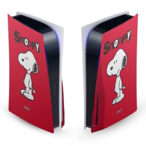 head case designs officially licensed peanuts snoopy character graphics vinyl faceplate sticker gaming skin decal cover compatible with sony playstation 5 ps5 disc edition console